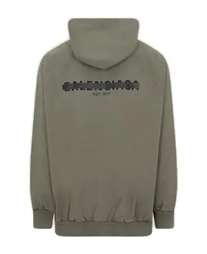 Balenciaga Logo Printed Long-sleeved Hoodie - No