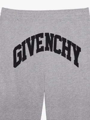 Givenchy Logo Printed Elastic Waist Jogging Pants - Gray