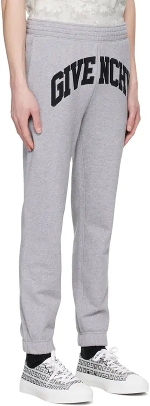 Givenchy Logo Printed Elastic Waist Jogging Pants - Gray