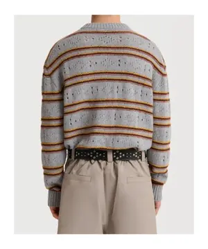 Marni Striped Openwork Knit Jumper