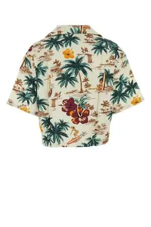 Miu Miu Graphic Printed Short Sleeve Shirt - No
