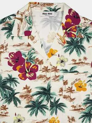Miu Miu Graphic Printed Short Sleeve Shirt - No