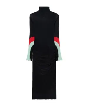 Off-White Jersey Insert Dress With Colorblock Sleeves