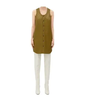 Bottega Veneta Intrecciato Leather Vest Dress - Hematite