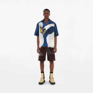 Burberry Swan Print Bermuda Shorts - Black