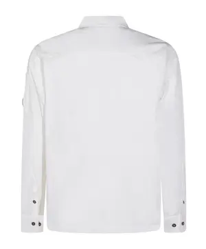 C.P. COMPANY Lens Detailed Zipped Shirt - White