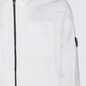 C.P. COMPANY Lens Detailed Zipped Shirt - White