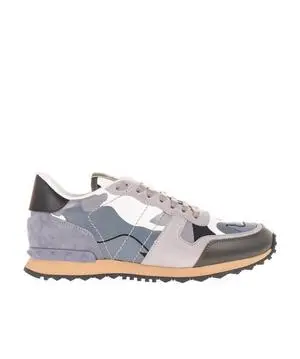 Valentino Garavani Rockstud Camouflage Rockrunner Sneakers - Gray