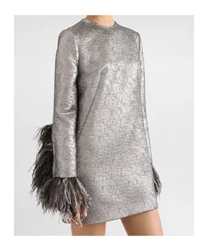 Dolce & Gabbana Feather-trimmed Mini Dress