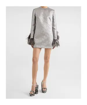 Dolce & Gabbana Feather-trimmed Mini Dress