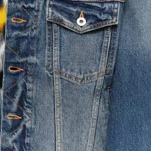 Kenzo Cropped Denim Jacket With Contrast Stitching