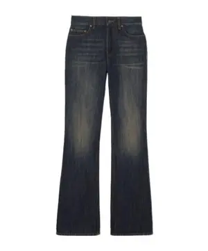 Burberry Logo Patch Flared Jeans - Mid Blue