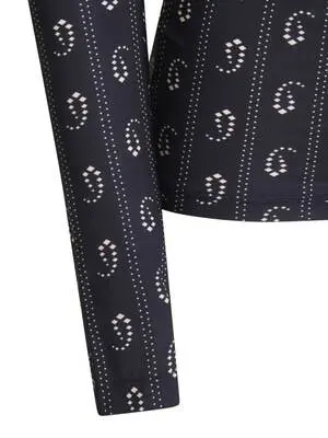 Tory Burch Paisley Print Turtleneck Top