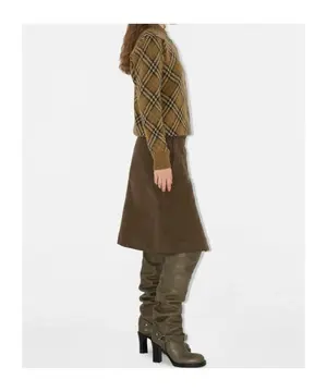 Burberry Checked Knitted Crewneck Jumper