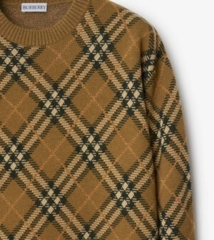Burberry Checked Knitted Crewneck Jumper