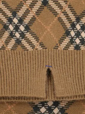 Burberry Checked Knitted Crewneck Jumper