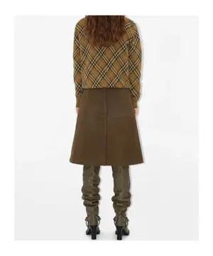Burberry Checked Knitted Crewneck Jumper