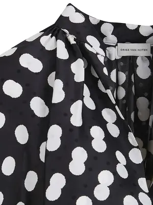 Dries Van Noten Polka-dot Jacquard Long Sleeve Top