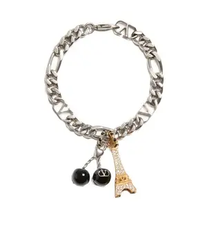 Valentino Garavani Metal, Enamel, And Swarovski Crystal Bracelet - Multicolor