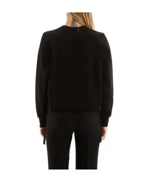 Fendi Logo Embroidered Round Neck Long Sleeve Sweater