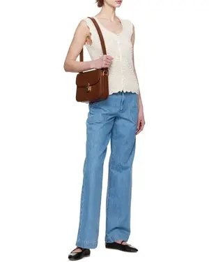 A.p.c. Grace Foldover Shoulder Bag - Brown