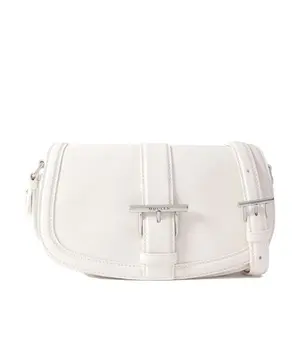 Alexander McQueen Buckle-embellished Leather Shoulder Bag - Ivory
