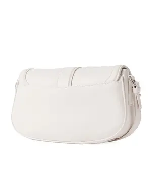 Alexander McQueen Buckle-embellished Leather Shoulder Bag - Ivory