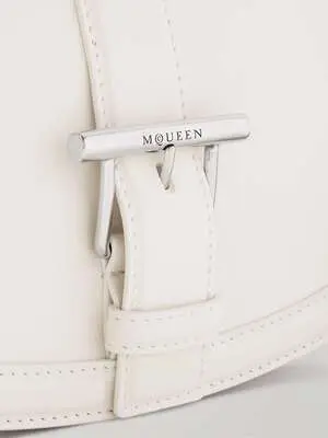 Alexander McQueen Buckle-embellished Leather Shoulder Bag - Ivory