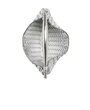 Bottega Veneta Woven Detail Small Handbag - Silver