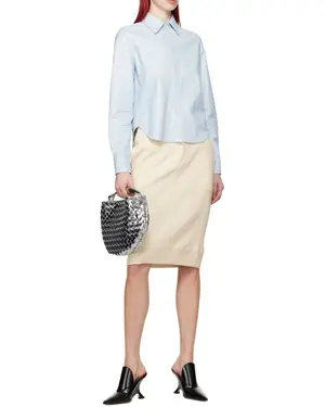 Bottega Veneta Woven Detail Small Handbag - Silver