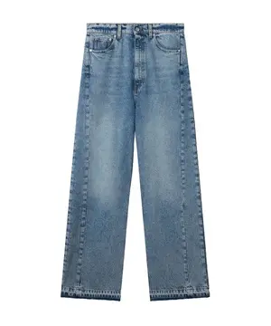 Stella McCartney Two-tone Wash Slouchy Straight Leg Jeans - Blue