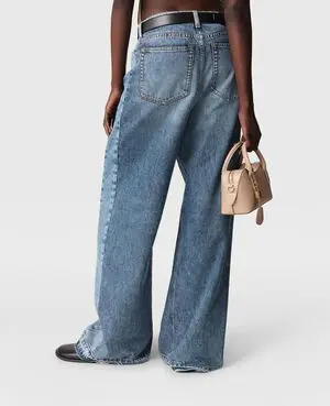 Stella McCartney Two-tone Wash Slouchy Straight Leg Jeans - Blue