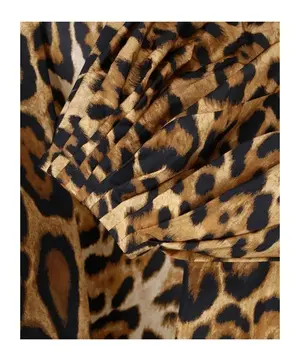 Alaïa Leopard Print Bodysuit With Voluminous Sleeves