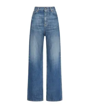 Valentino Garavani Logo Patch Straight Leg Jeans - Blue