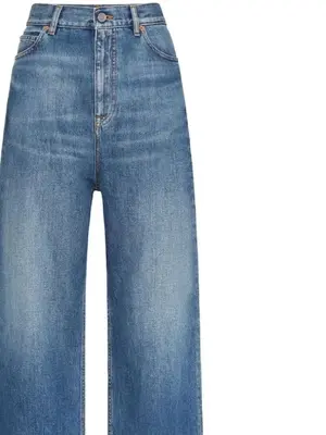Valentino Garavani Logo Patch Straight Leg Jeans