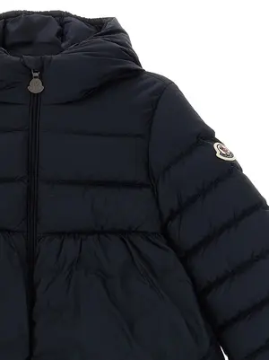 Moncler Odile Flared Puffer Coat With Hood - Blue