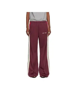 Palm Angels Embroidered Logo Side Stripe Track Pants - Red