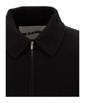 JIL SANDER Relaxed Fit Zip-up Jacket - Black