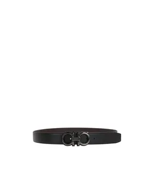 FERRAGAMO Double-sided Gancini Buckle Belt - Black