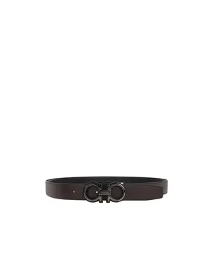 FERRAGAMO Double-sided Gancini Buckle Belt - Black