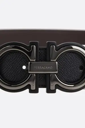 FERRAGAMO Double-sided Gancini Buckle Belt - Black
