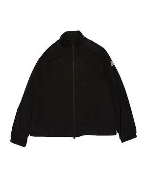 Moncler Rastaban Logo Patch Zip-up Jacket - Black