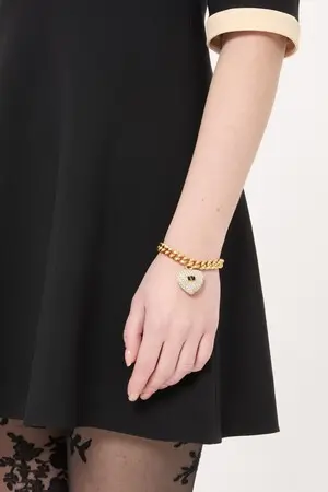 Valentino Garavani Embellished Heart Chain Bracelet
