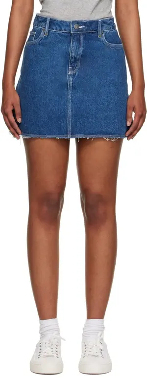 A.p.c. Raw Edge Hem Denim Mini Skirt