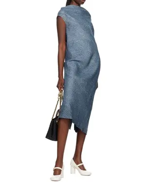 Bottega Veneta Sleeveless Printed Denim Dress