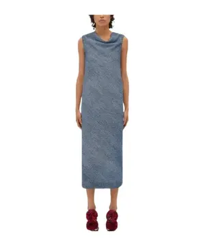Bottega Veneta Sleeveless Printed Denim Dress