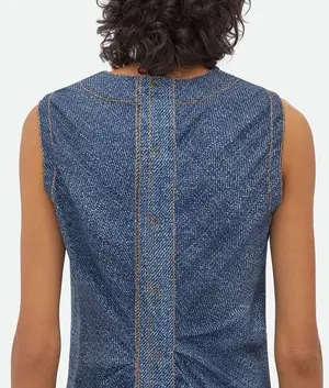Bottega Veneta Sleeveless Printed Denim Dress