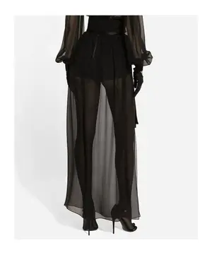 Dolce & Gabbana Belted Chiffon Midi Skirt