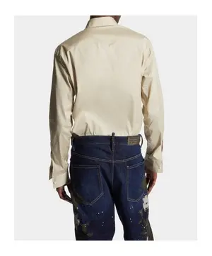 Dsquared2 Logo Printed Long-sleeved Shirt - Stone