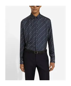 Dolce & Gabbana Dolce Gabbana Tie Printed Martini-fit Shirt - Blue